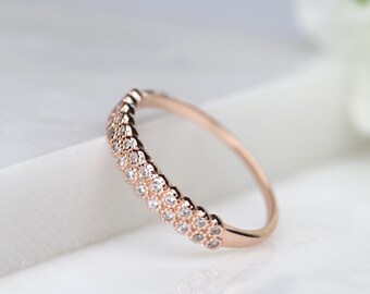 Double Row Half Eternity Ring - Etsy