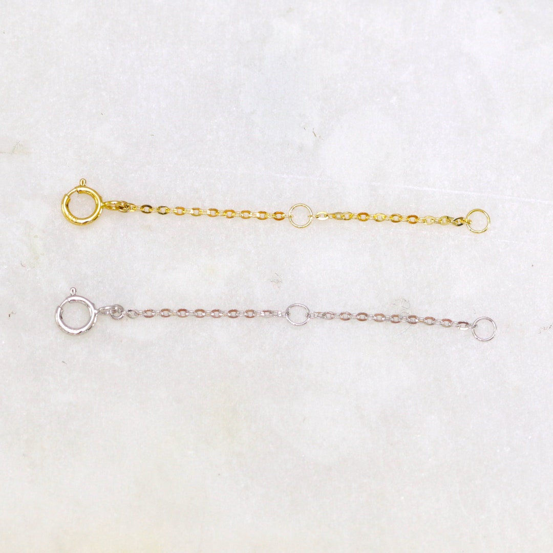Chain Extender in Solid 10K/14K Gold, 2" Adjustable Necklace Extender ...
