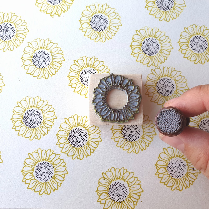 Sunflower Stamp - Etsy