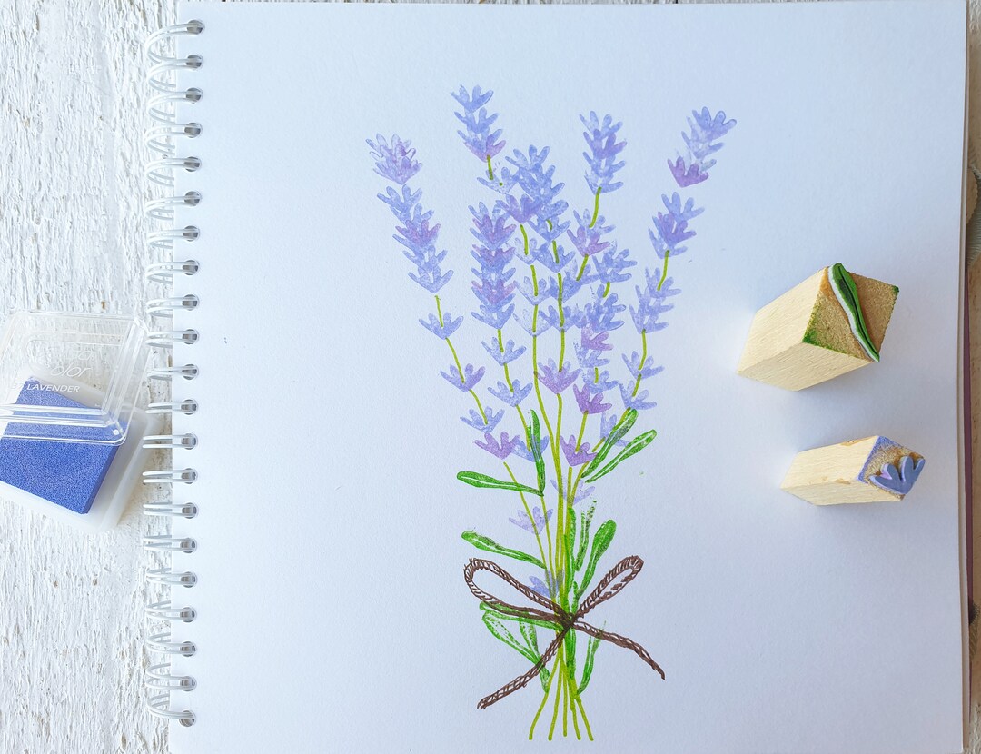 Lavender Stamp: Two Stamps to Compose a Flowery Bouquet of Lavender, a ...