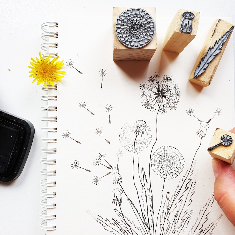 Dandelion Stamp - Etsy UK