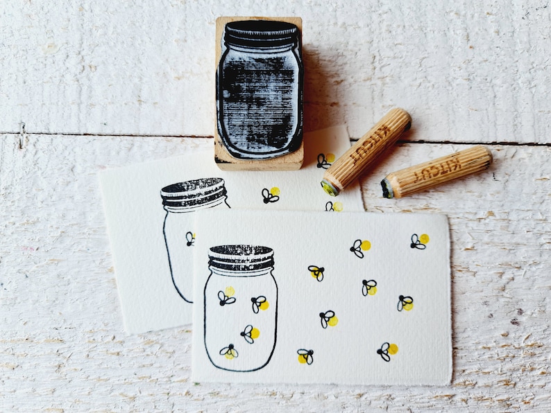 Firefly Stamp Kit and Jar Jam Jar Firefly Stamps With Light - Etsy
