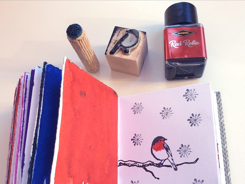 Robin Stamp, Small Bird Stamp in Two Sizes, to Decorate Your Cards ...