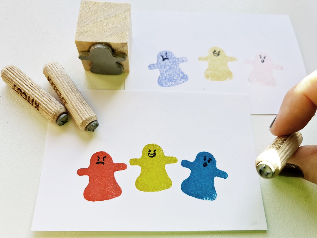 Ghost and Smiley Stamp, Stamp Kit for Halloween and More, Ghost Stamp ...