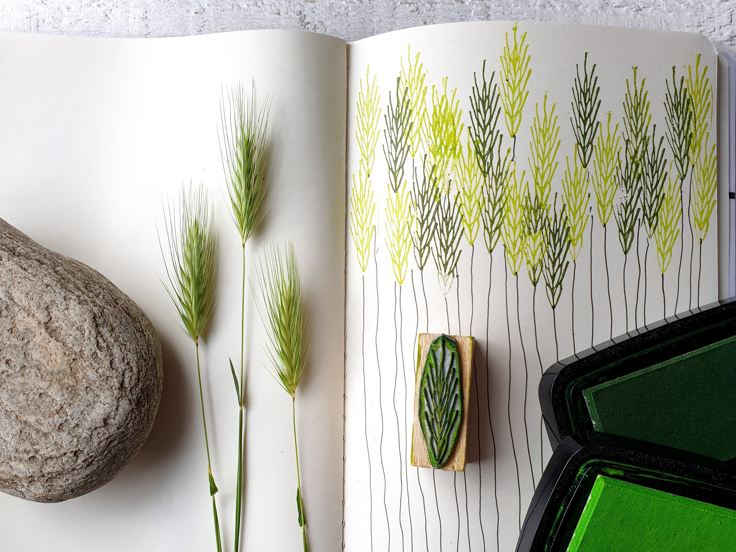 Wheat Sheaf Stamp a Stamp With an Ear of Corn to Draw Nature - Etsy