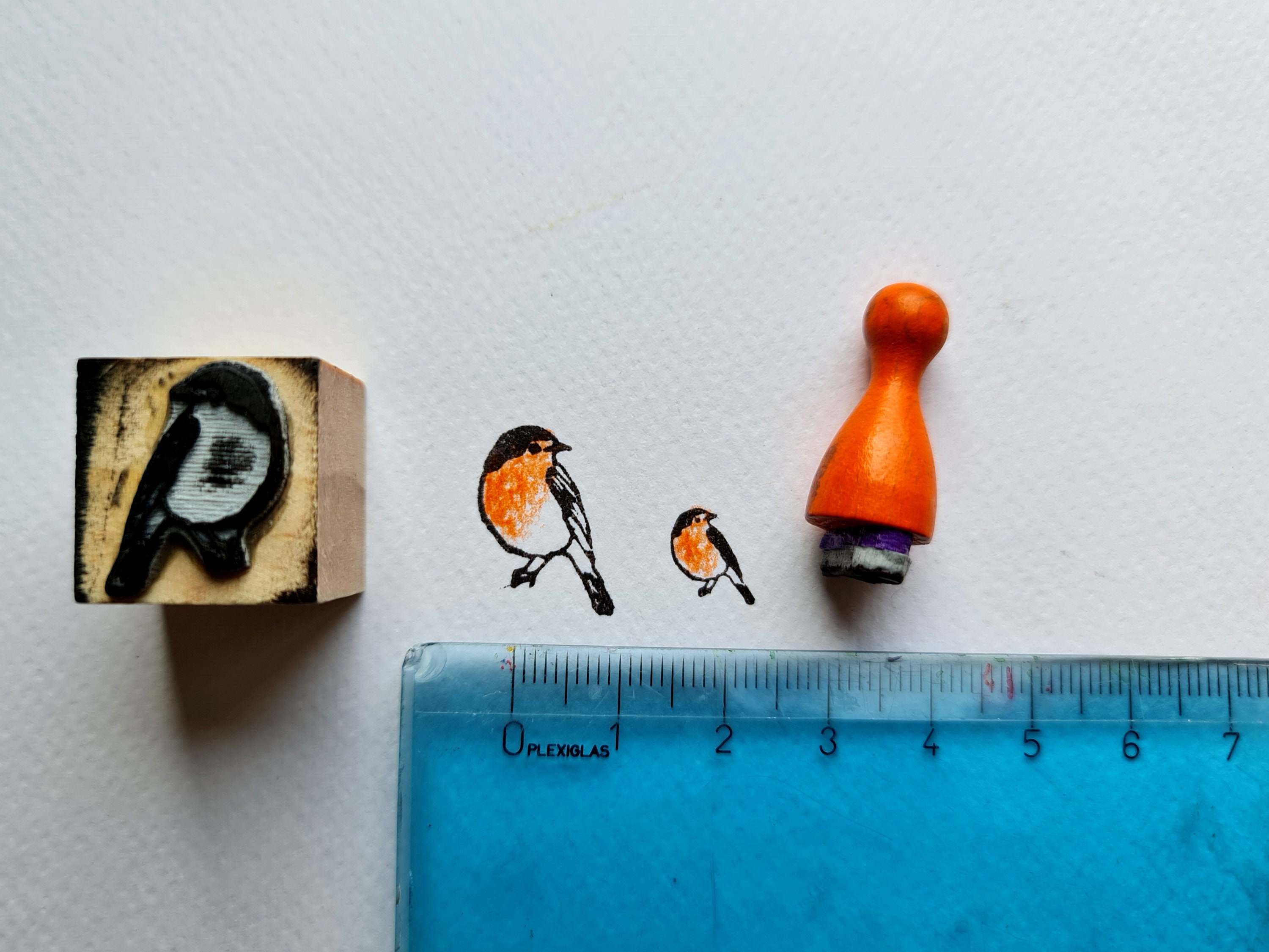 Robin Stamp, Small Bird Stamp in Two Sizes, to Decorate Your Cards ...