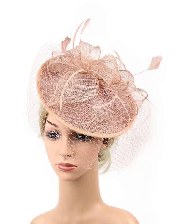 Blush Fascinator hat, Dusky pink Fascinator hat, light pink, baby pink ... Blush Fascinator hat, Dusky pink Fascinator hat, light pink, baby pink ...