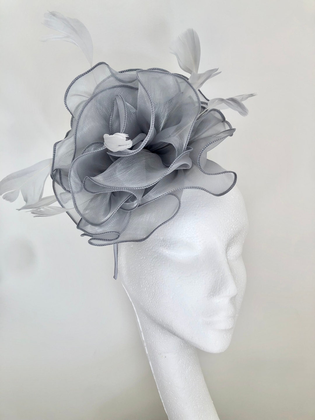 Silver Fascinator, Grey Fascinator, Gray Fascinator Hat, Derby Hat ...