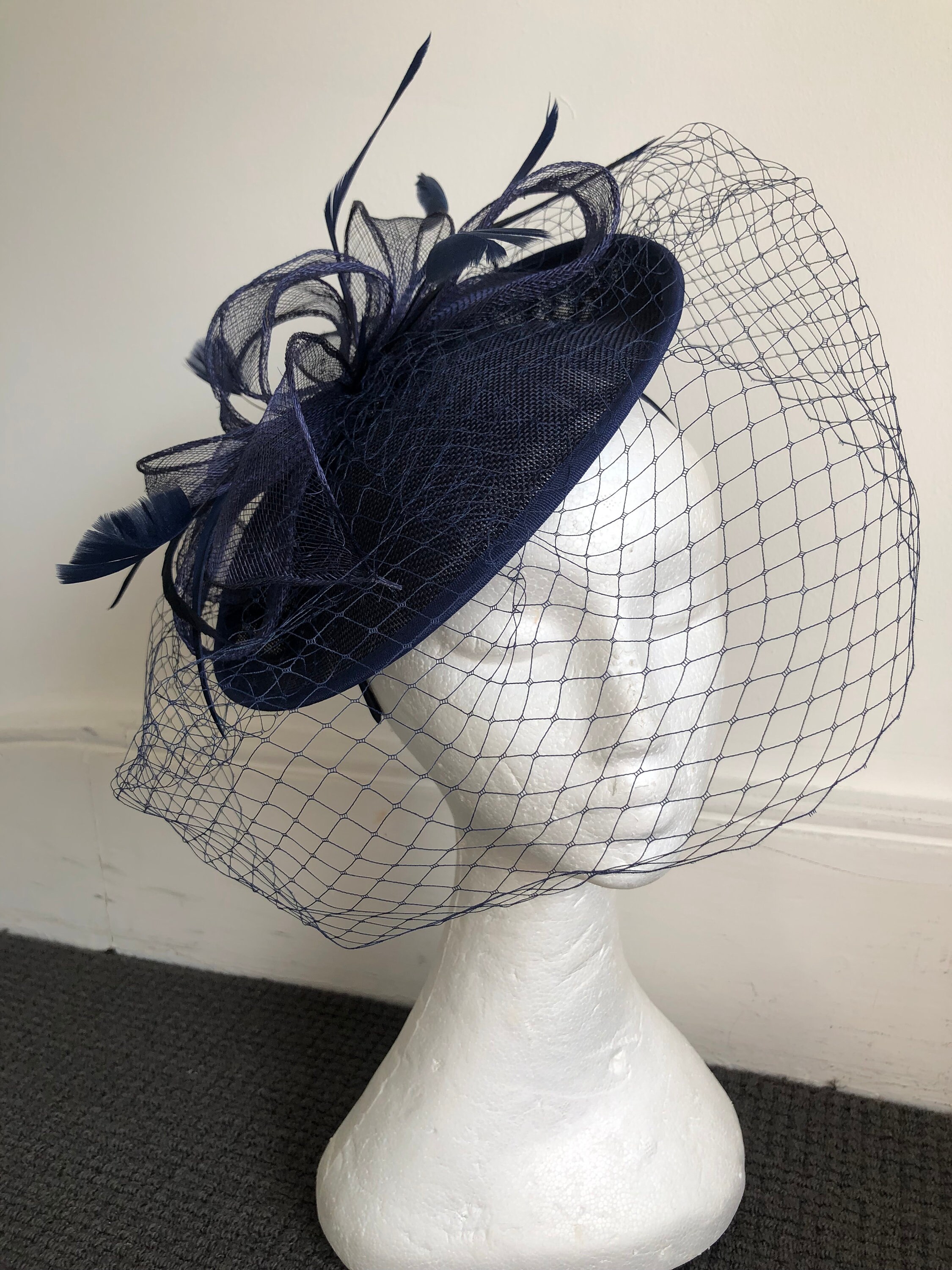 Navy Fascinator Navy Fascinator Hat Fascinator Fascinators - Etsy