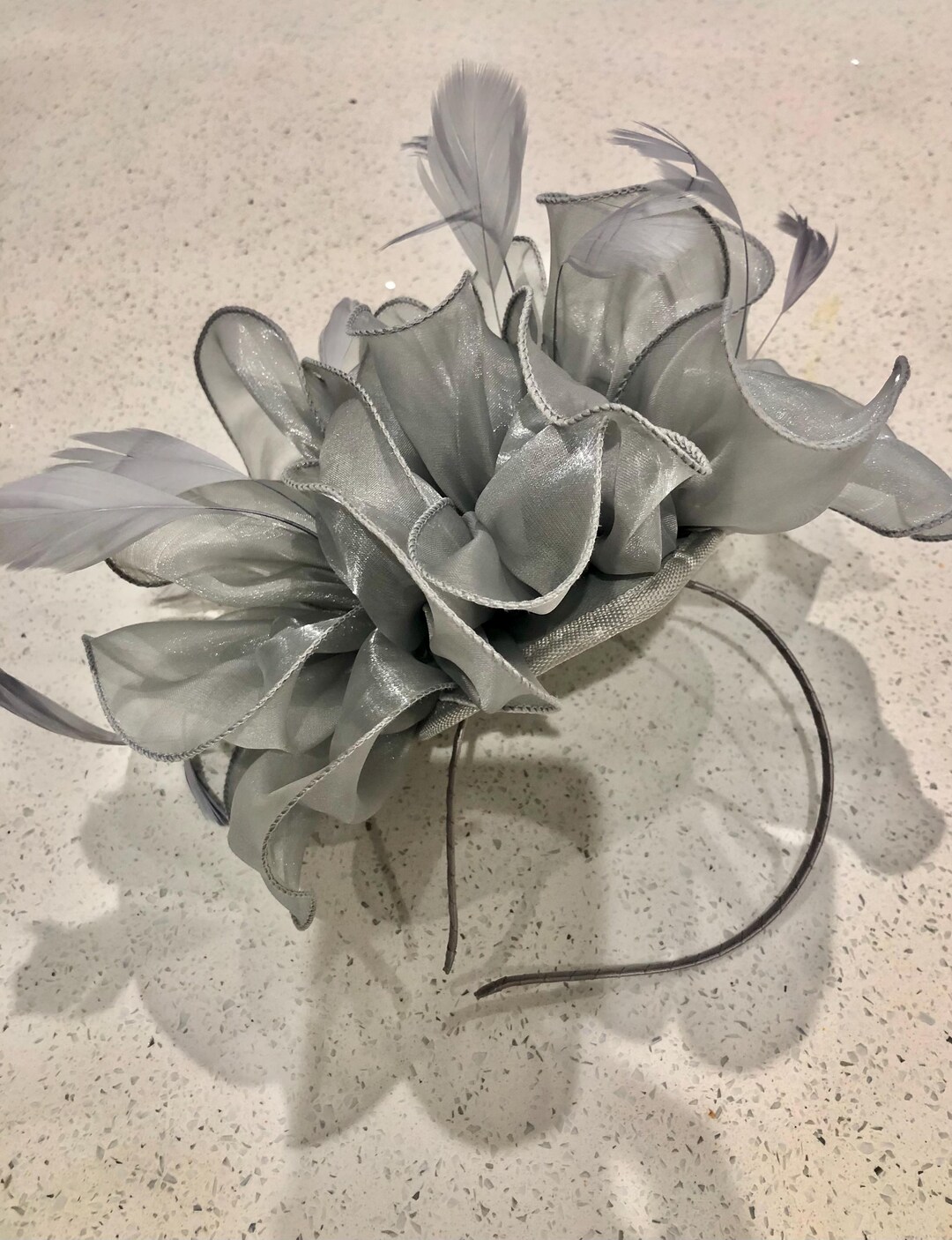 Grey Fascinator Hat, Gray Fascinator, Grey Derby Hat, Silver Fascinator ...