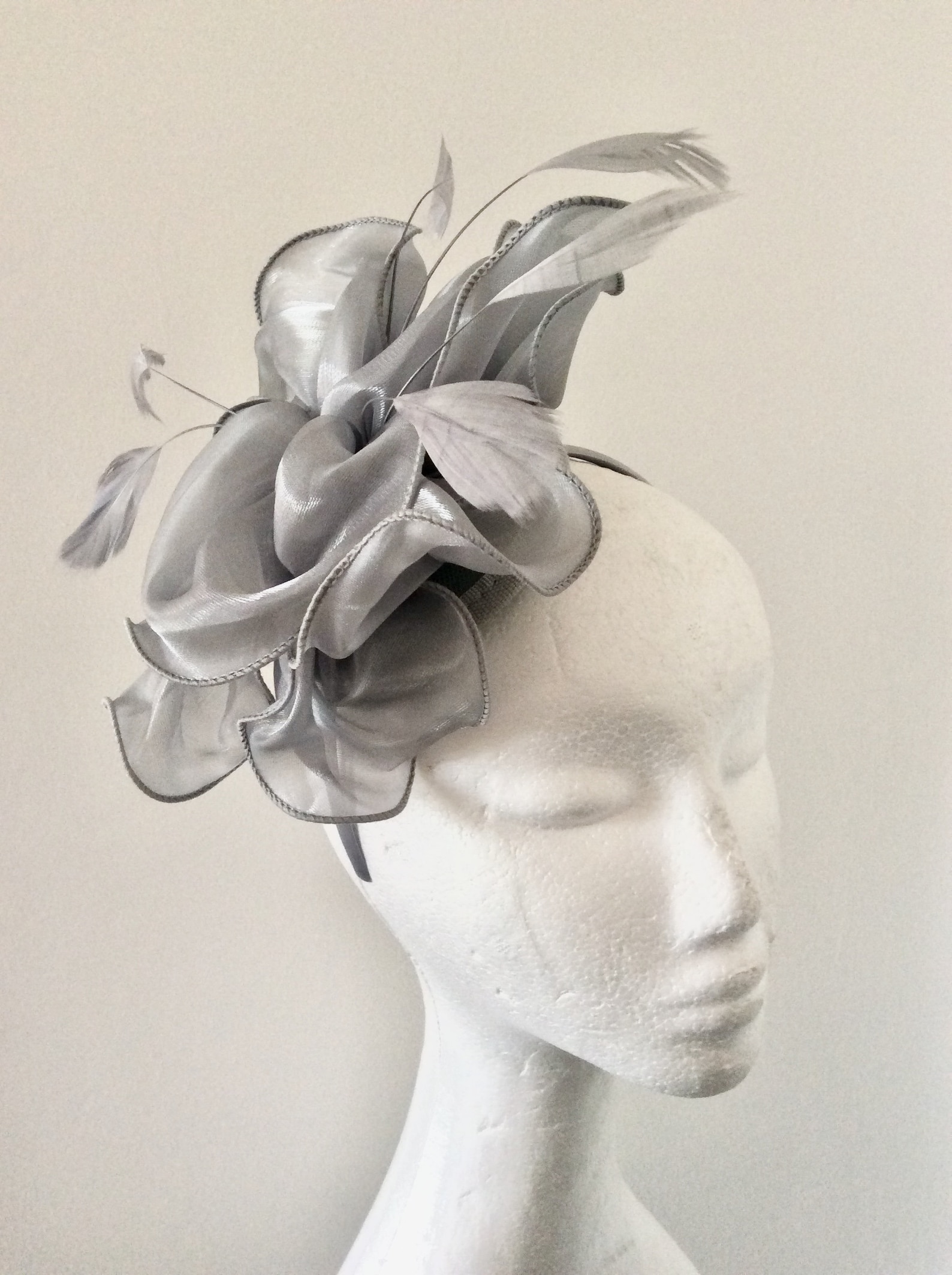 Silver Fascinator Grey Fascinator Gray Fascinator Hat Derby | Etsy UK