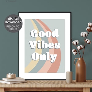 PRINTABLE | Good Vibes Only | Good Vibes Wall Art | Work From Home ...