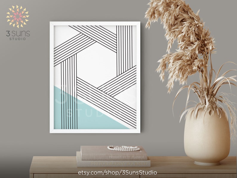 Linear Abstract Wall Art Geometric Wall Art Abstract Modern Art Black ...