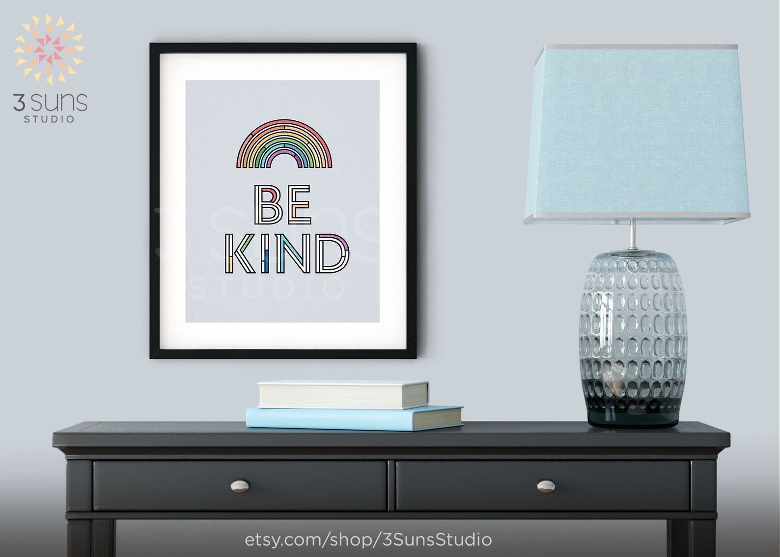 PRINTABLE Be Kind Rainbow Art Print Rainbow Nursery Be Kind Wall Art ...