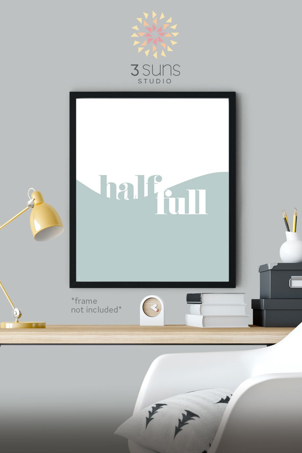 PRINTABLE Half Full Wall Art Half-full Poster Minimalism - Etsy