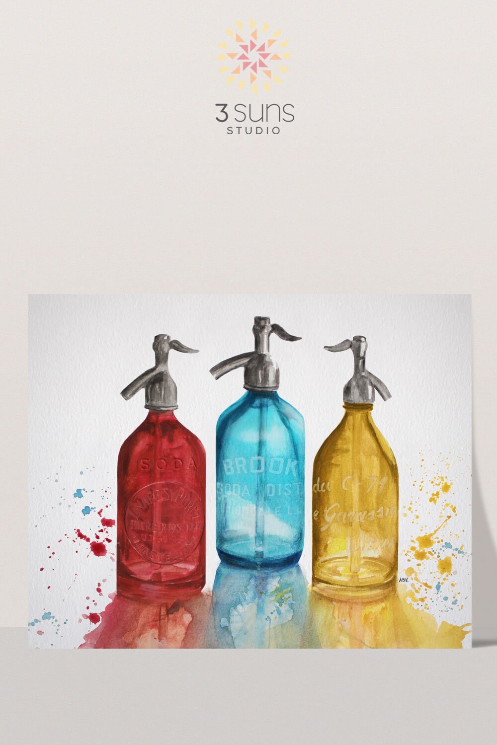 Vintage Seltzer Bottle Art Print | Watercolor | Vintage Soda Bottle Art ...