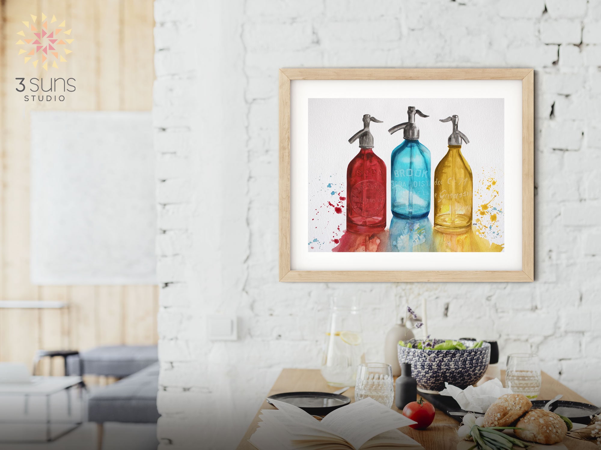 Vintage Seltzer Bottle Art Print Watercolor Vintage Soda Bottle Art ...