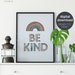 PRINTABLE Be Kind Rainbow Art Print Rainbow Nursery Be Kind Wall Art ...