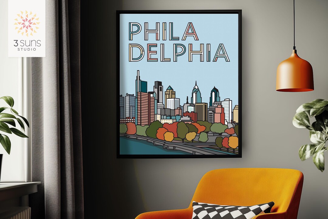 Philadelphia Art Print | Modern Philly Art | Philadelphia Skyline ...