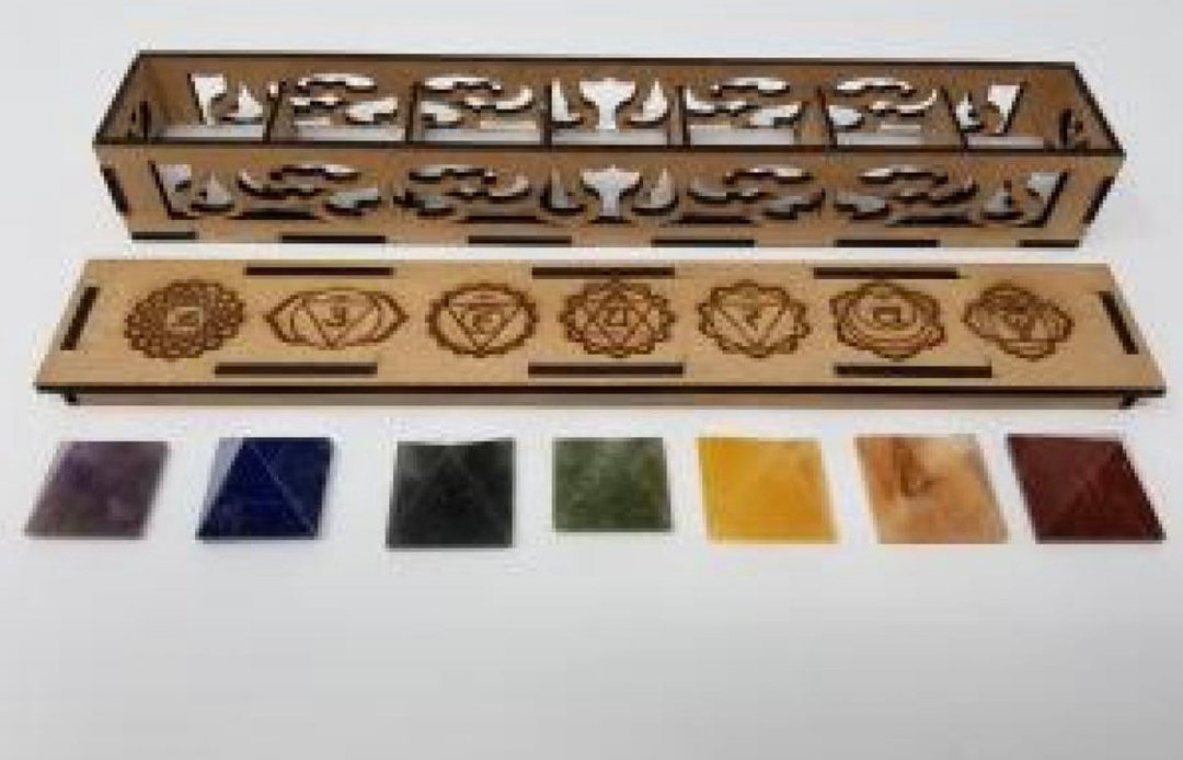 Gem Stone - 7 Chakra Pyramid Set W/box (1.25” by 1” - Pyramids) - Etsy