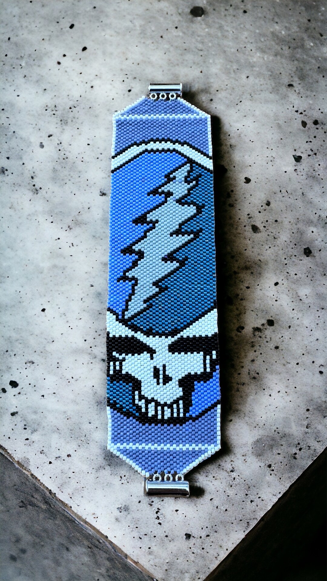 Stealie/steal Your Face/ Custom Beaded Bracelet/peyote Stitch/7 Inches ...