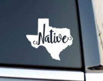 Texas Native Car Decal - Etsy