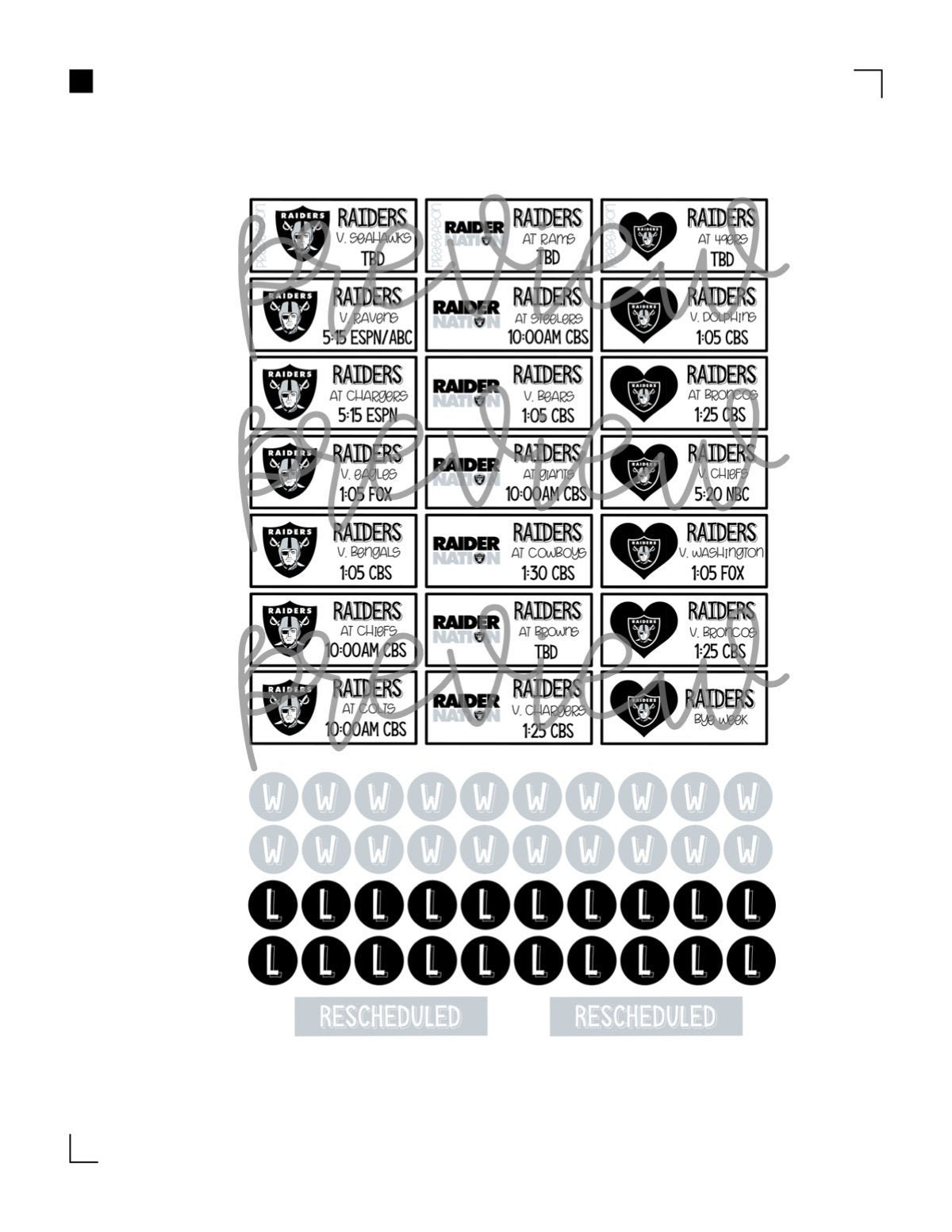 2020 Las Vegas Raiders Schedule
