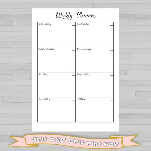 Weekly Planner Svg - Etsy Australia