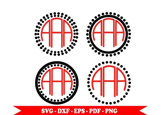 Svg in circle Monogram frame clip art to eps svg pdf png | Etsy