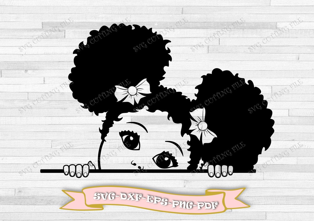 Black Girl Peek a Boo Svg, Black Little Girl Svg, Black Woman Svg, File ...