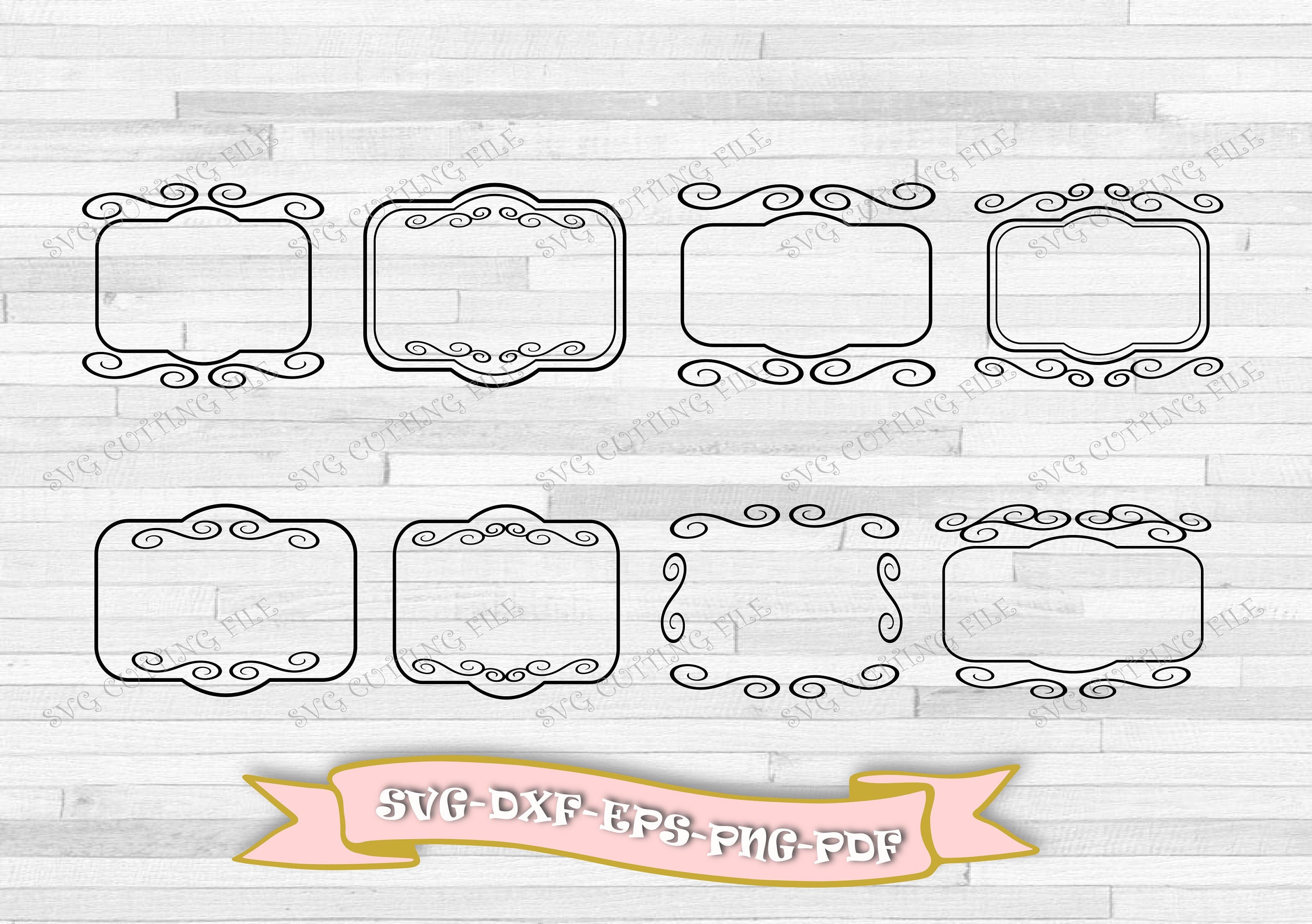 Svg Frame Svg Nameplate Svg Outline Label Svg Digital - Etsy UK