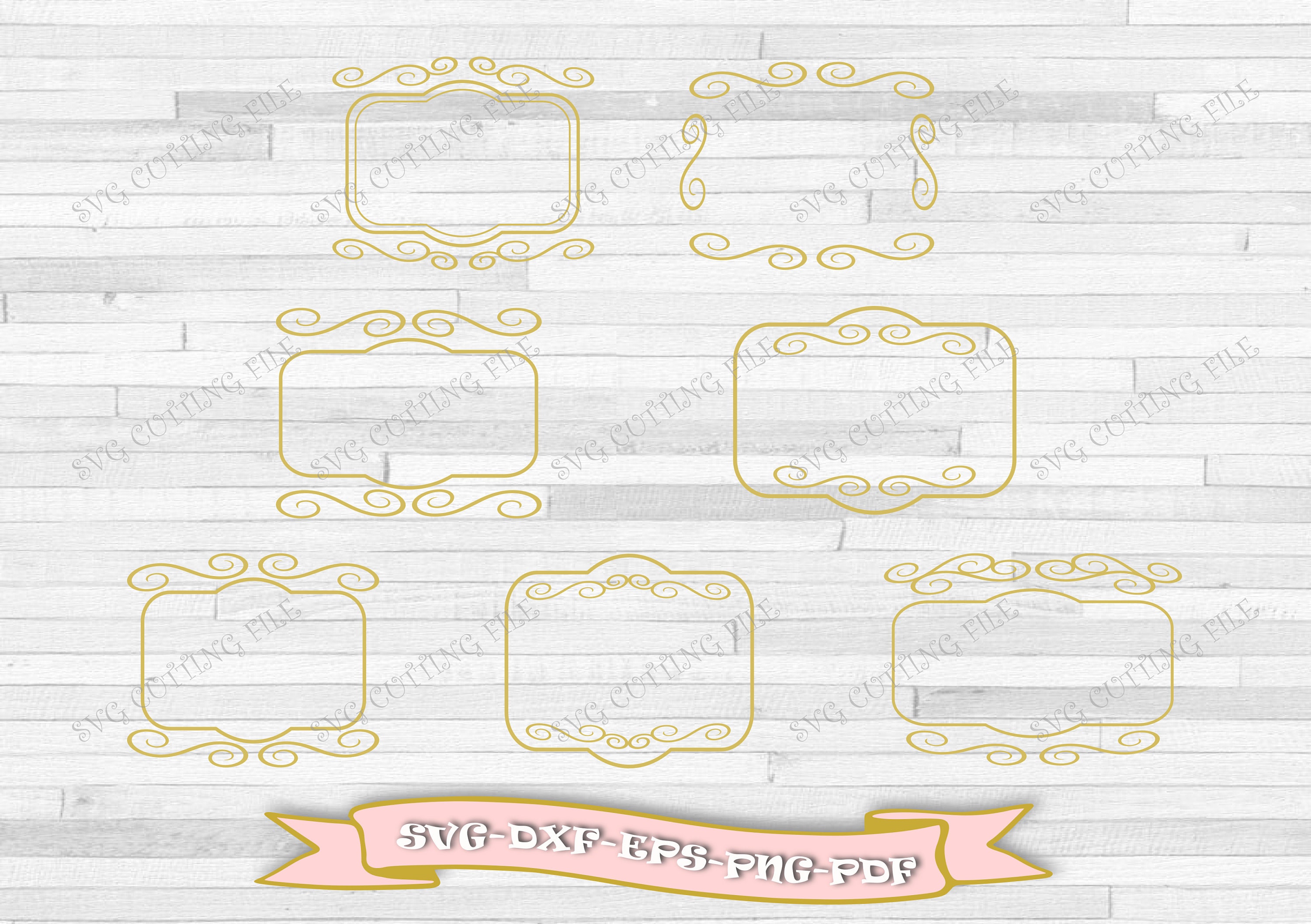Svg Gold Frame Svg Nameplate Svg Label Outline in Svg - Etsy