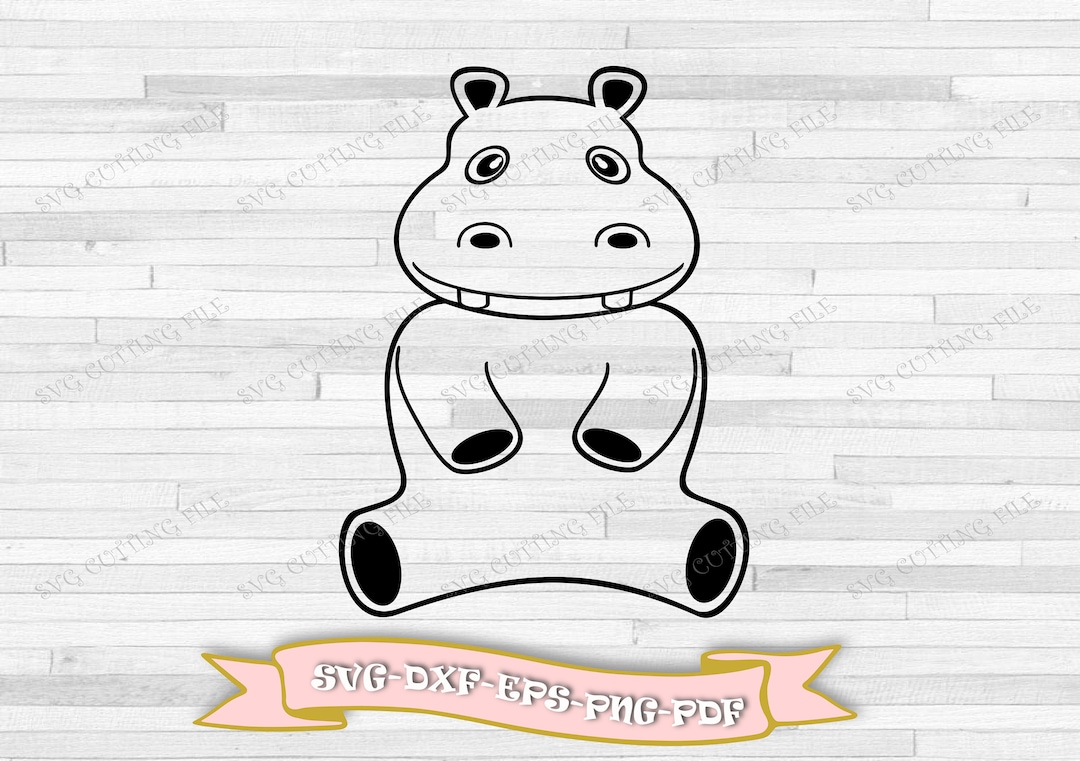 Hippo Svg Hippo Outline Svg Cute Hippo Clip Art Svg File - Etsy Canada