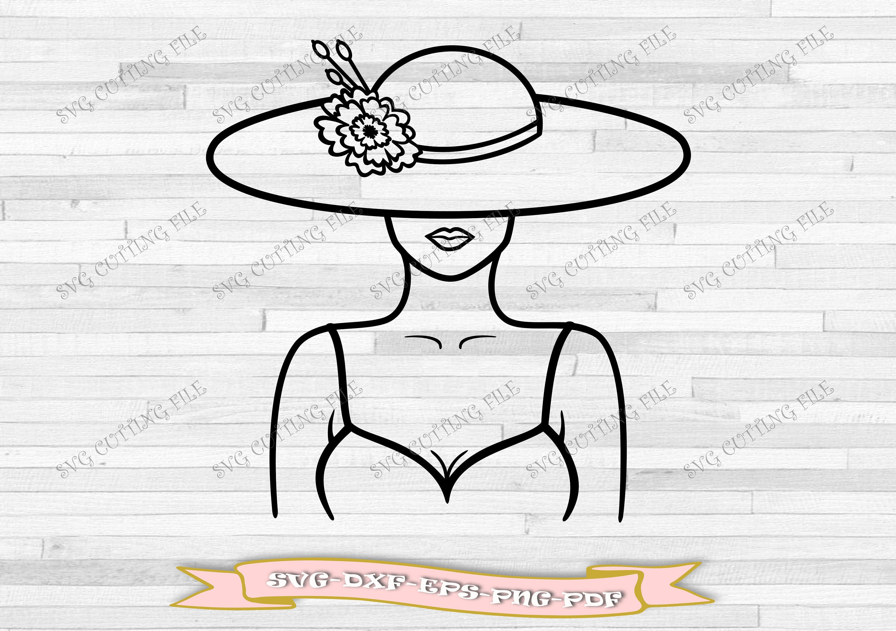 Frauenmodell-Svg, Frau mit Hut-Umriss-Svg, Mode-Frau-Svg, SVG-Datei ...