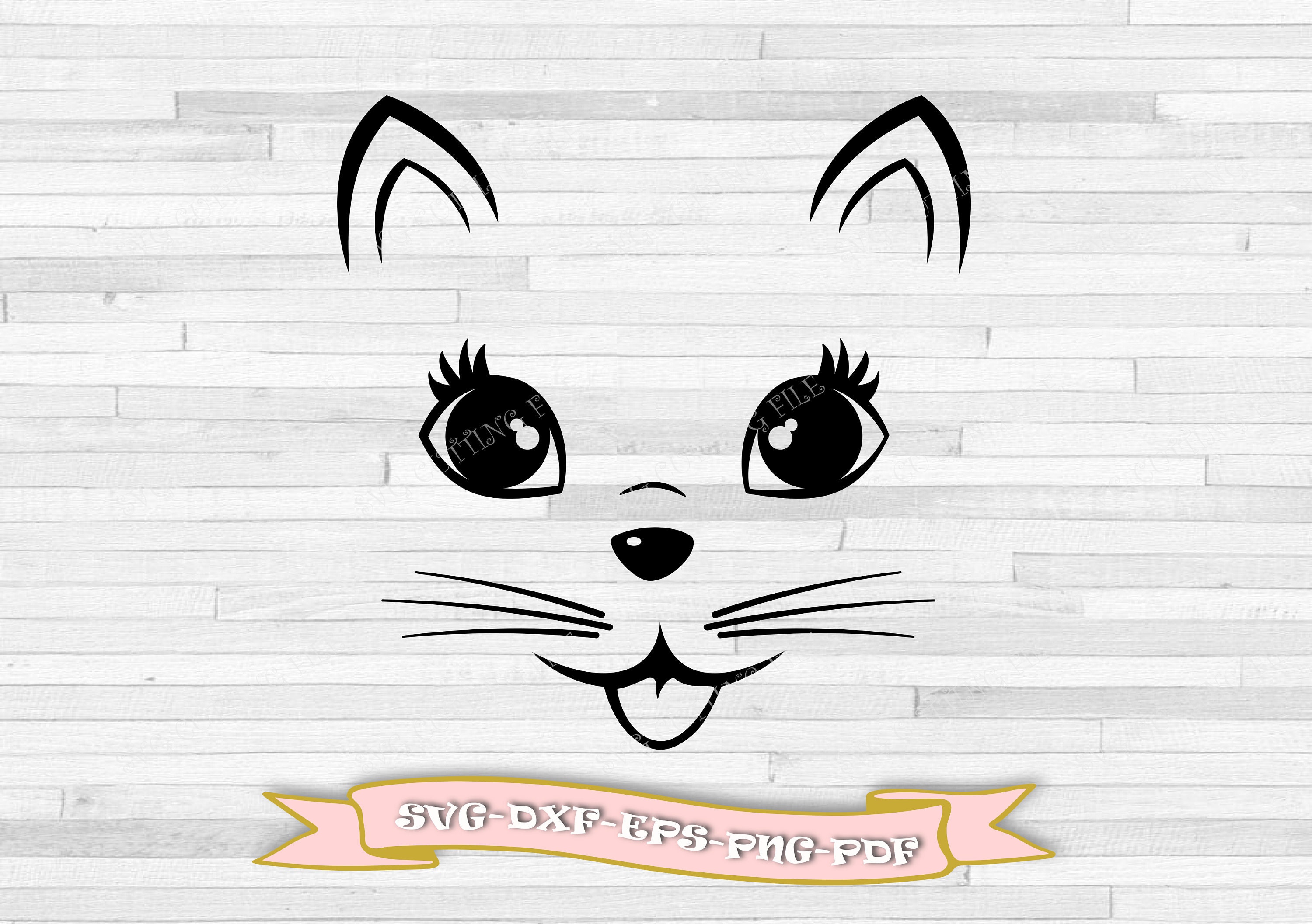 Cat Face Clip Art Outline