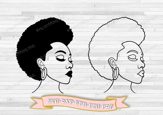 Black Woman Svg Head Woman Black Outline Svg Hair Woman Svg - Etsy UK