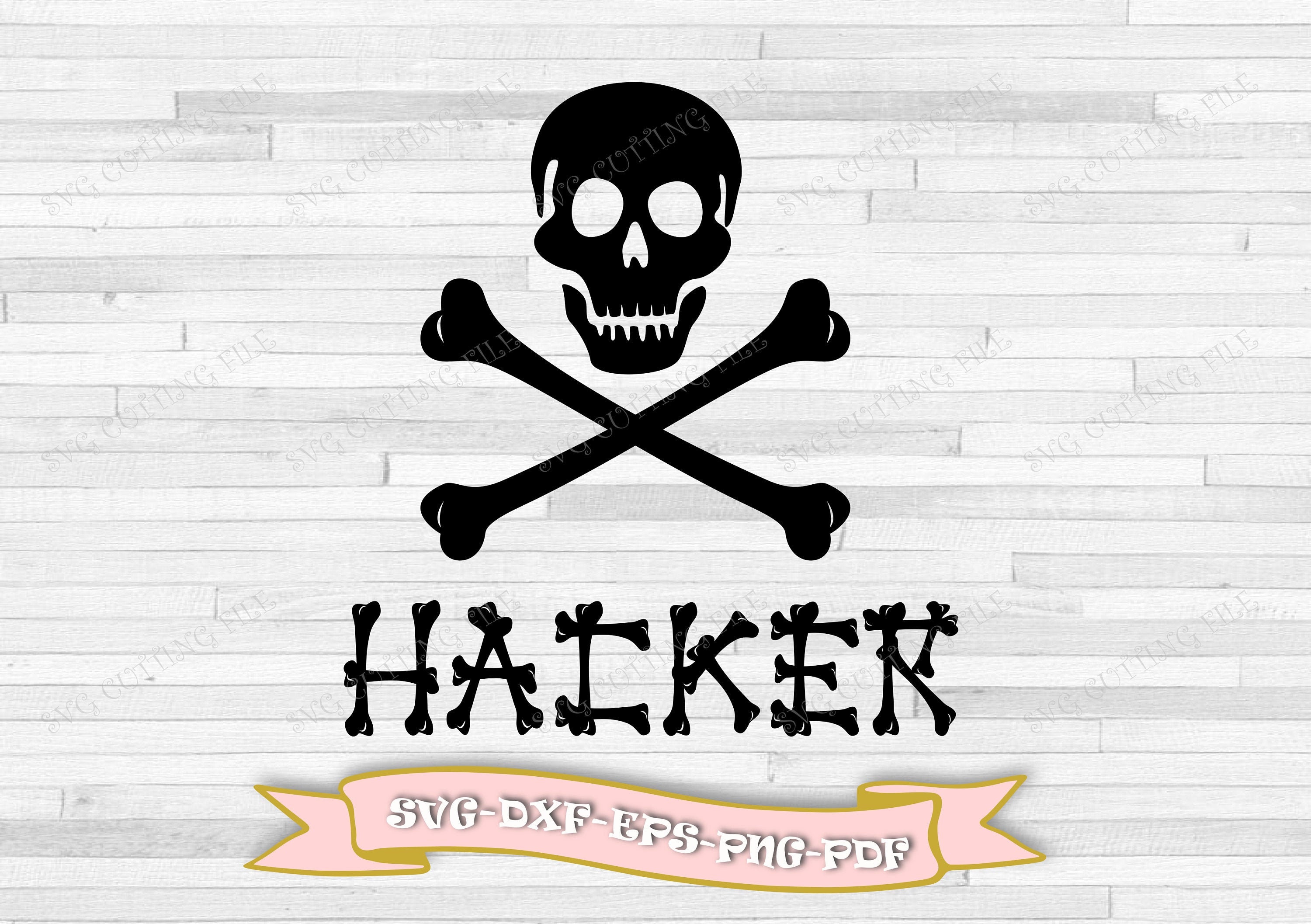 Skull svg Hacker symbol svg Human skull Descargar en - Etsy México