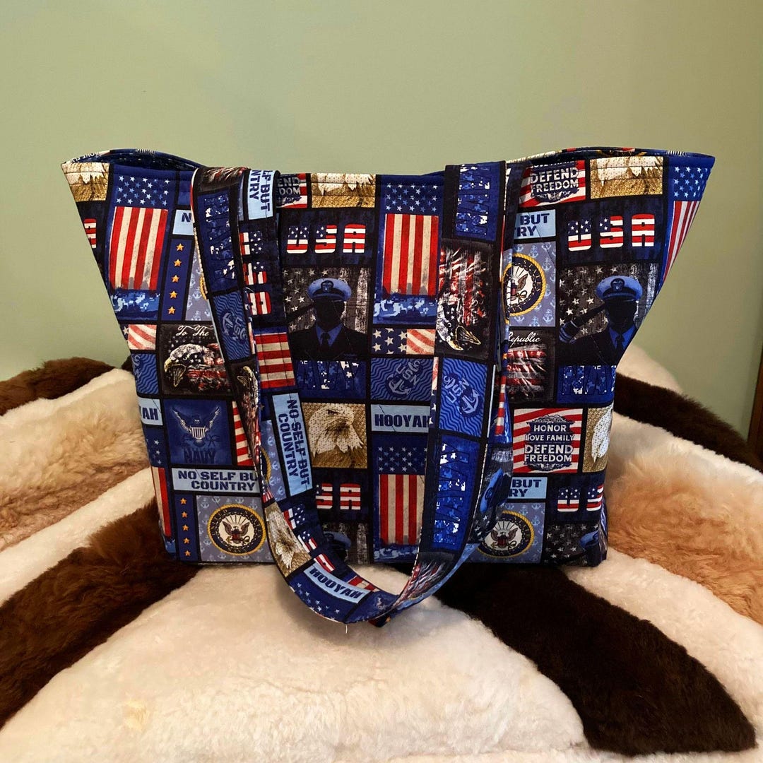 Shoulder Tote - USN, United States Navy Tote Bag, Patriotic Tote Travel ...