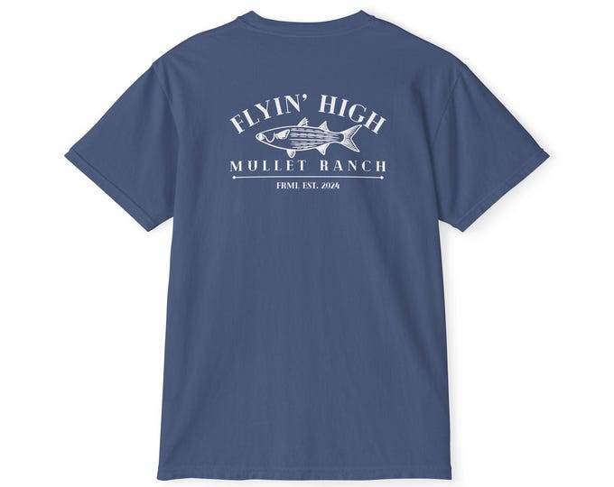 Flyin' High Mullet Ranch STAFF Shirt - Blue Hues - Comfort Colors ...