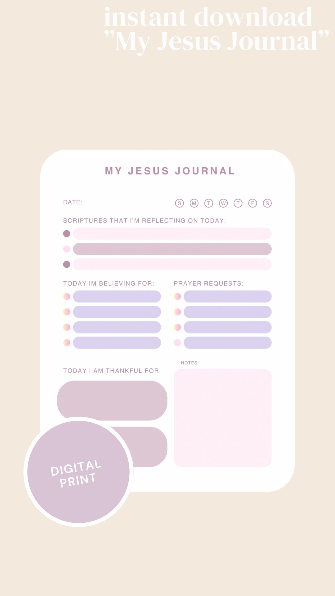 Devotional Bible Study Printable Journal Daily Jesus Journal - Etsy