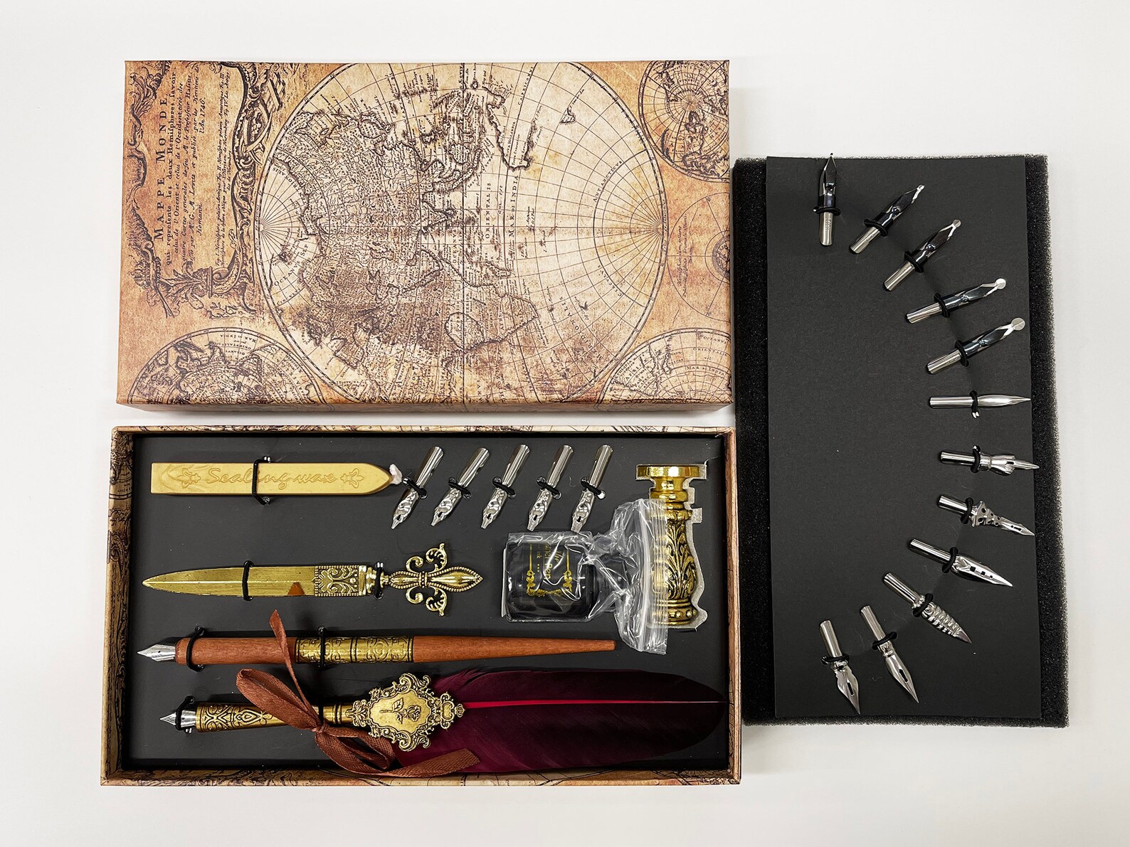 Personalized Calligraphy Feather Pen and Nibs Gift Set in a - Etsy