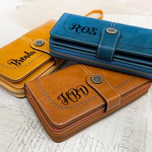 Leather Women Wallet With Name Personalized Pocket Wallet, Mini Purse ...