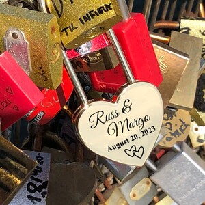 Personalized Heart Love Lock Couple Gifts, Engagement Love Padlock ...
