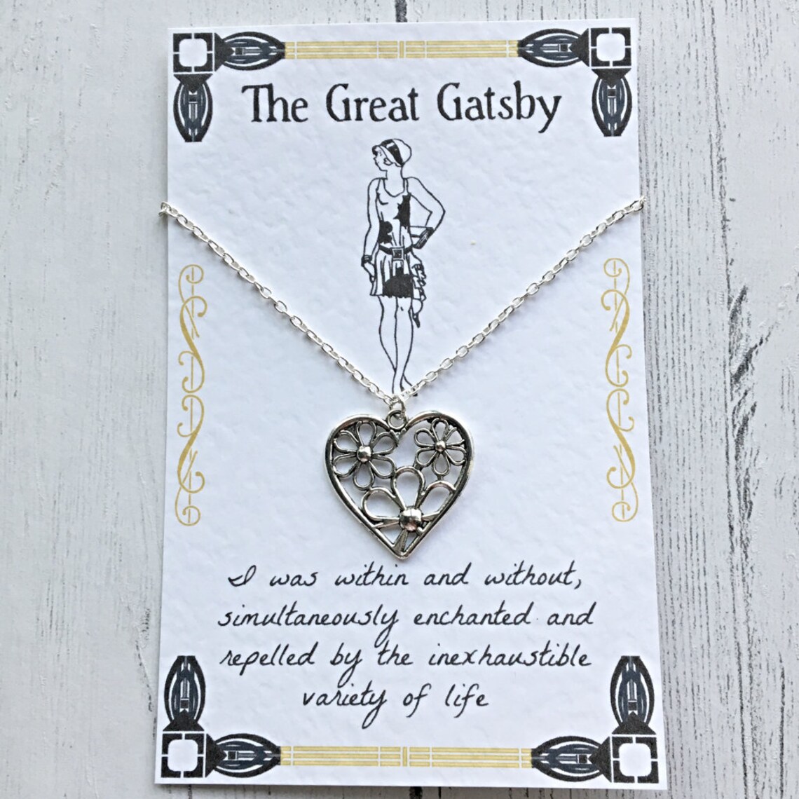 The Great Gatsby Daisy Necklace F.scott Fitzgerald Literary | Etsy