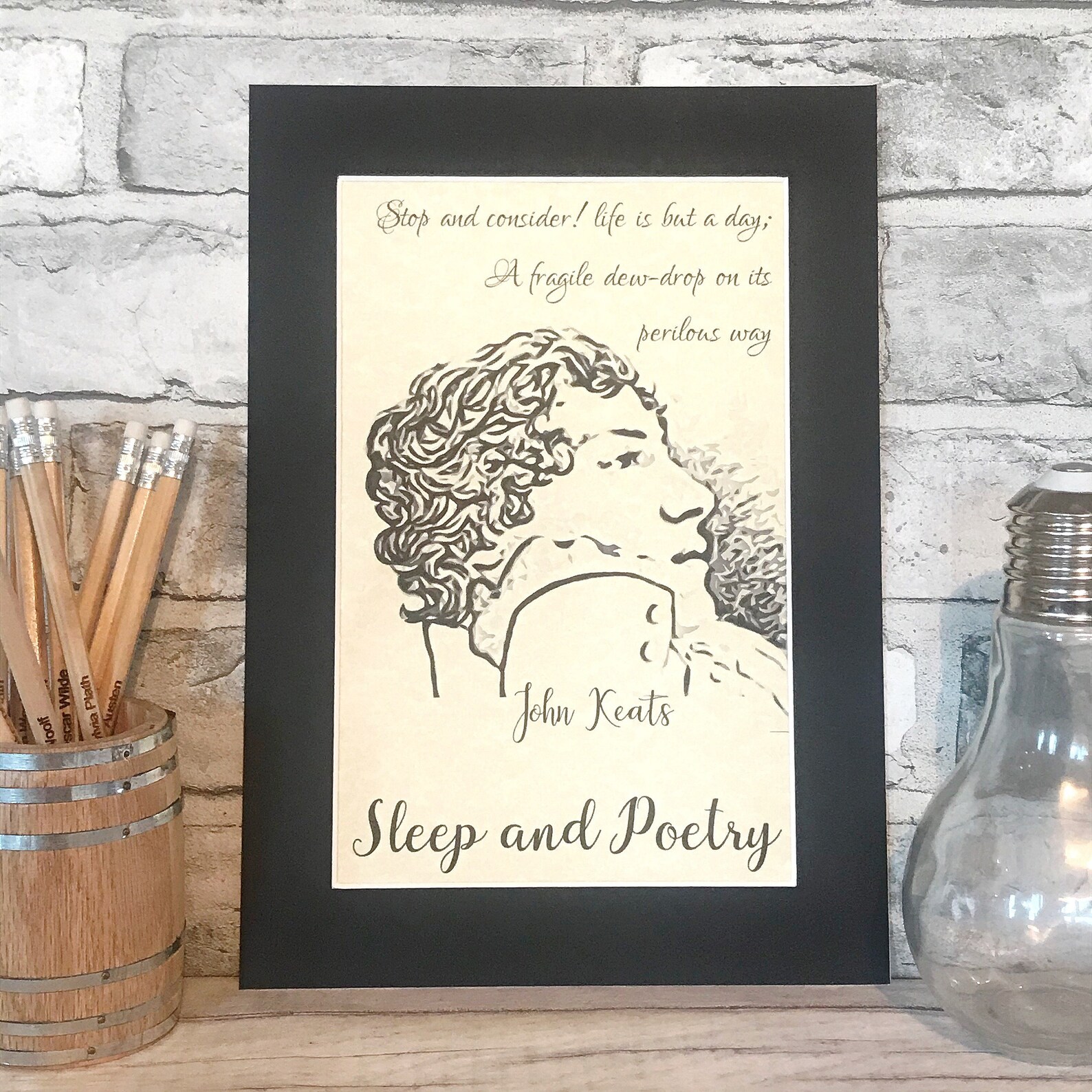 John Keats Print Sleep and Poetry Parchment Literary | Etsy UK