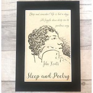 John Keats Print Sleep and Poetry, Parchment, Literary Print, Poetry ...