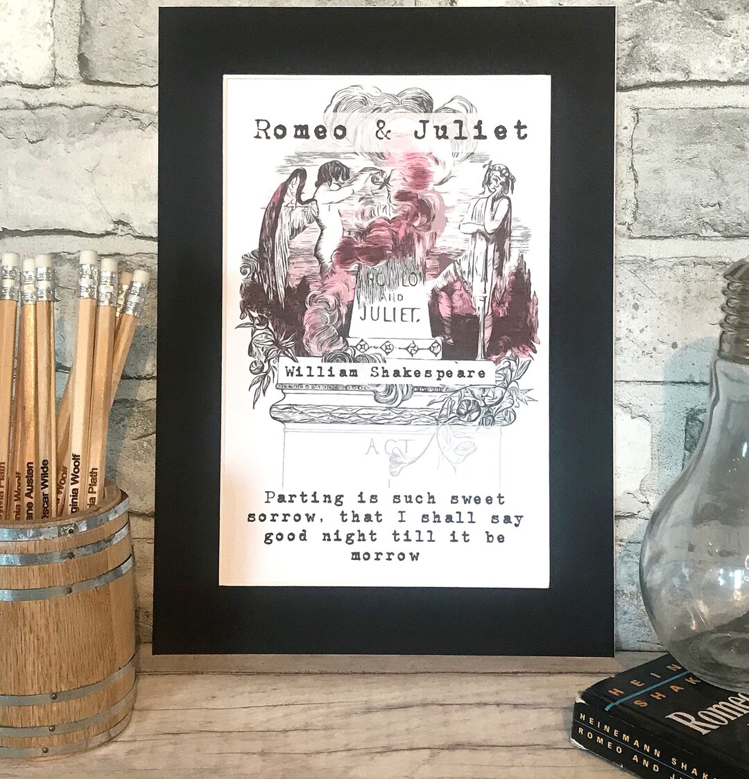 Romeo and Juliet Print, Shakespeare Quote, Literary Gift, Romantic Gift ...