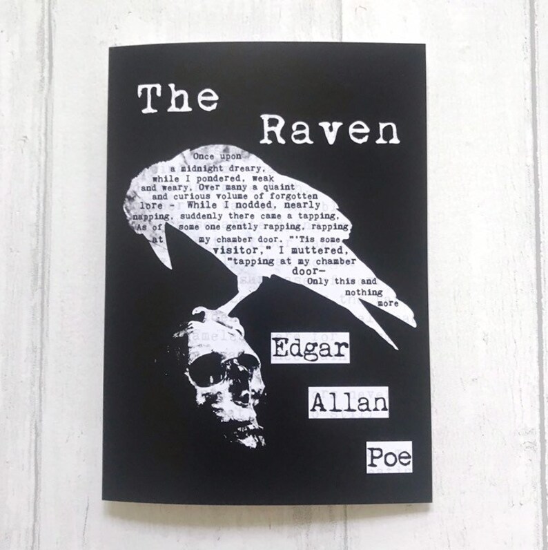 A5 Edgar Allan Poe Card the Raven Gothic Gift Bird Poem - Etsy