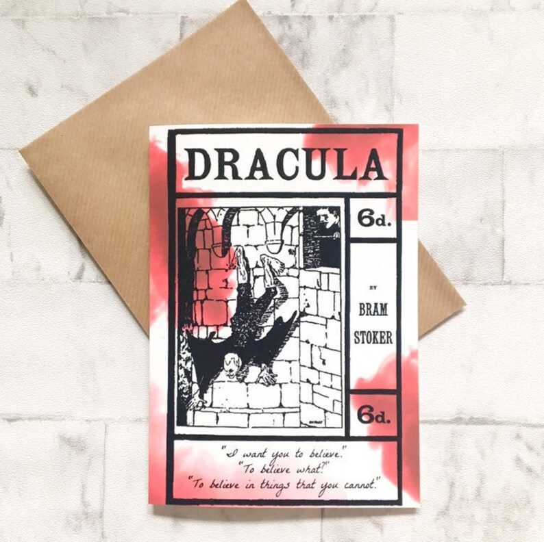A5 Dracula Greeting Card Bram Stoker Literary Card Gift for - Etsy UK