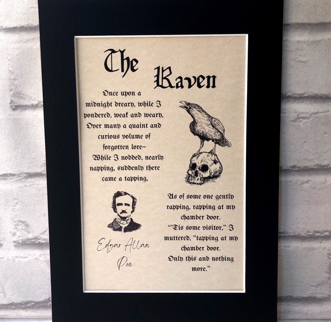 Edgar Allan Poe 'the Raven' Parchment Print, Gothic Literature - Etsy